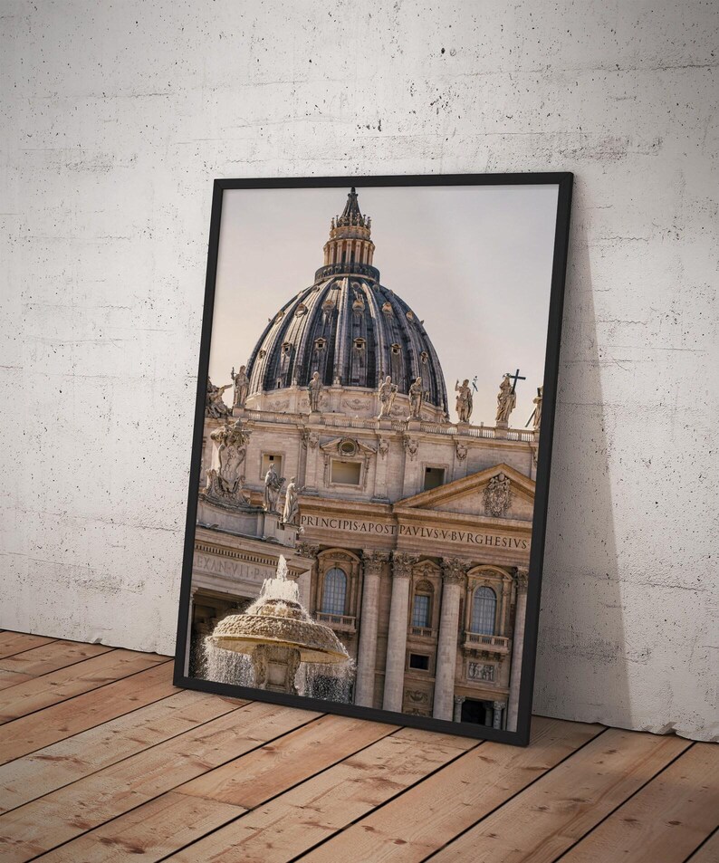 St. Peter’s Basilica Matte Paper Poster, Vatican City Print, Rome Wall ...