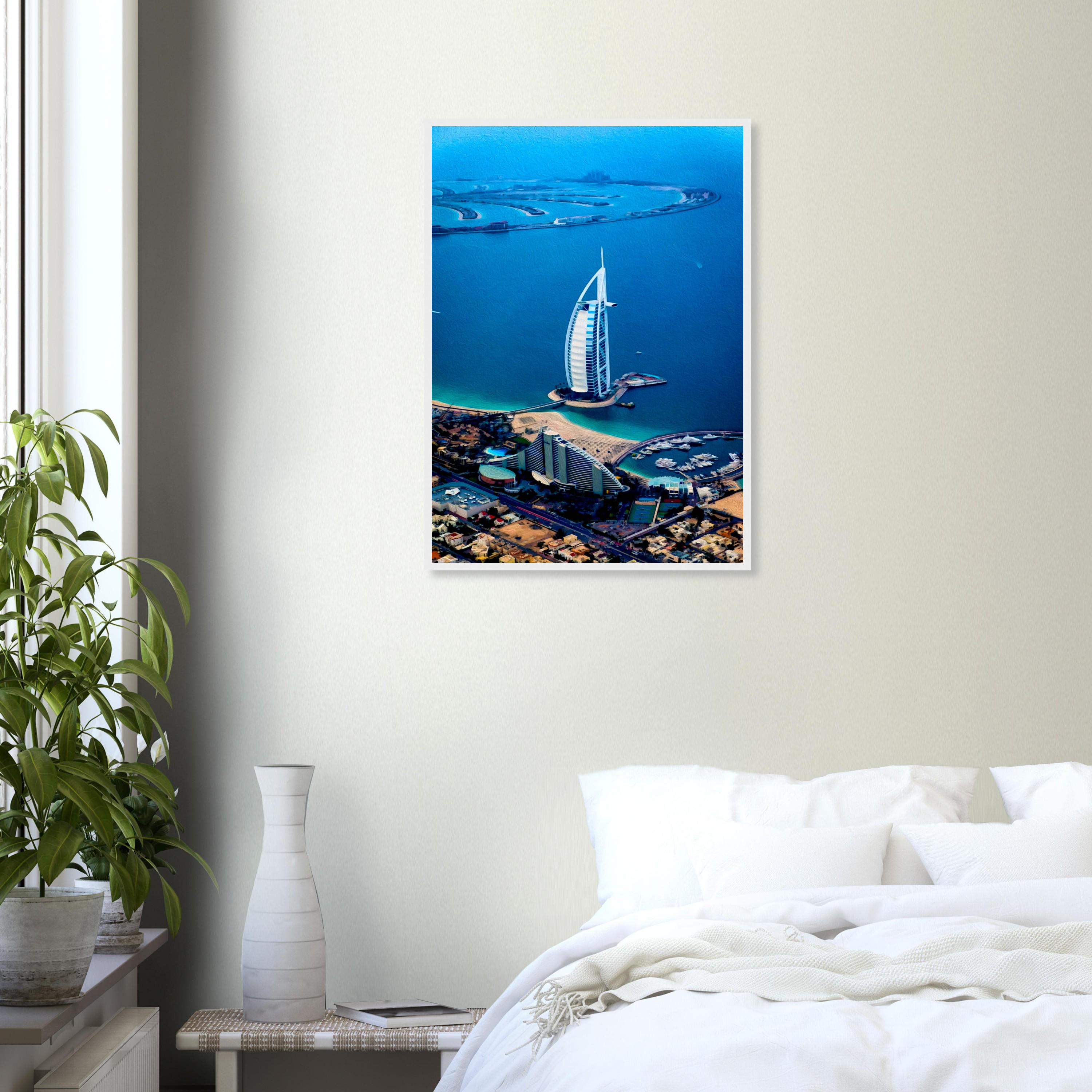 Burj Al Arab Oil Painting Style Poster, Luxury Dubai Landmark Wall Art ...