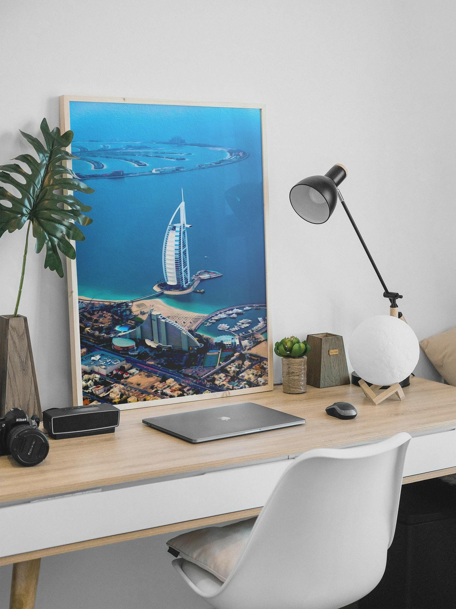 Burj Al Arab Oil Painting Style Poster, Luxury Dubai Landmark Wall Art ...
