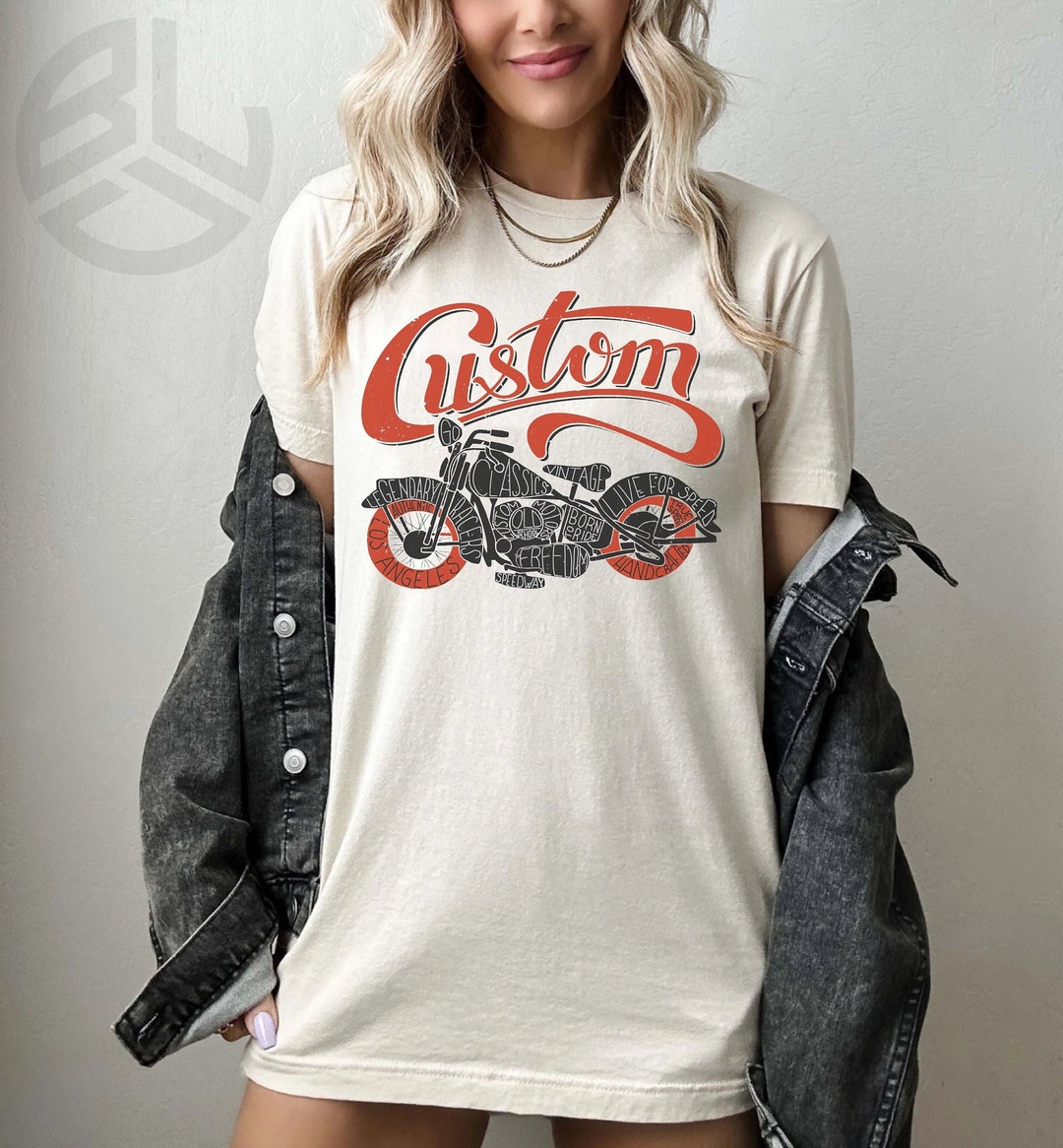 Vintage Custom Motorcycle Shirt, Biker Shirt, Harley Shirt, Outlaw ...