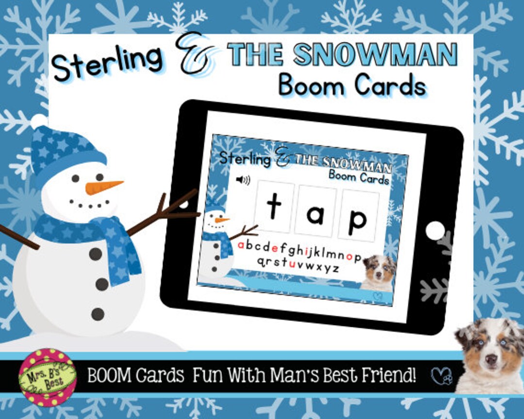 Sterling & the Snowman Phonics Boom Cards: Closed Syllable CVC Practice ...