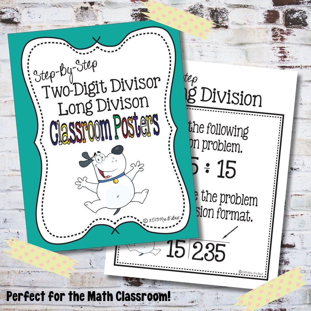 Mastering Two-digit Divisors With These Step by Step Classroom Posters ...