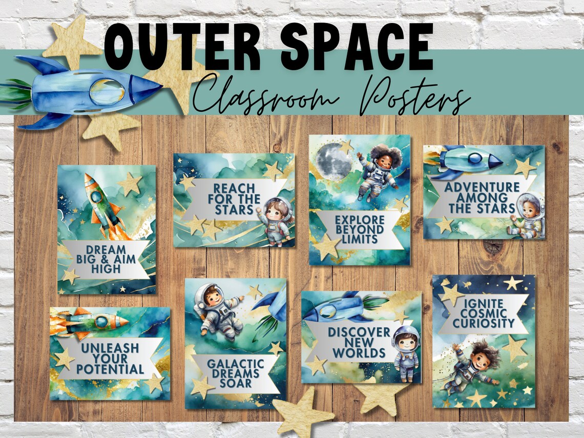 Outer Space Motivation Posters for the Classroom - Etsy