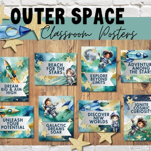 Outer Space Motivation Posters for the Classroom - Etsy