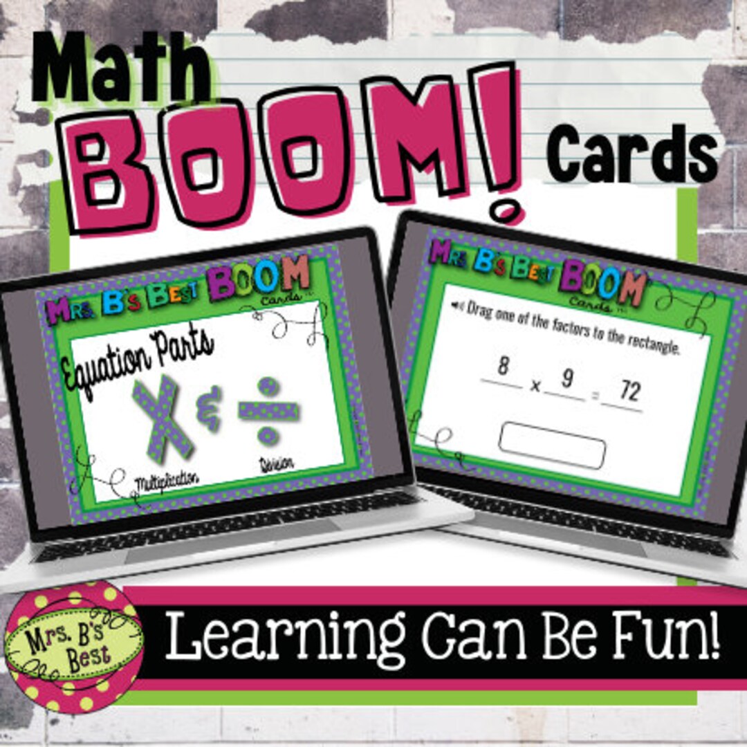 Math BOOM Cards: Name the Parts of an Equation-multiplication and ...