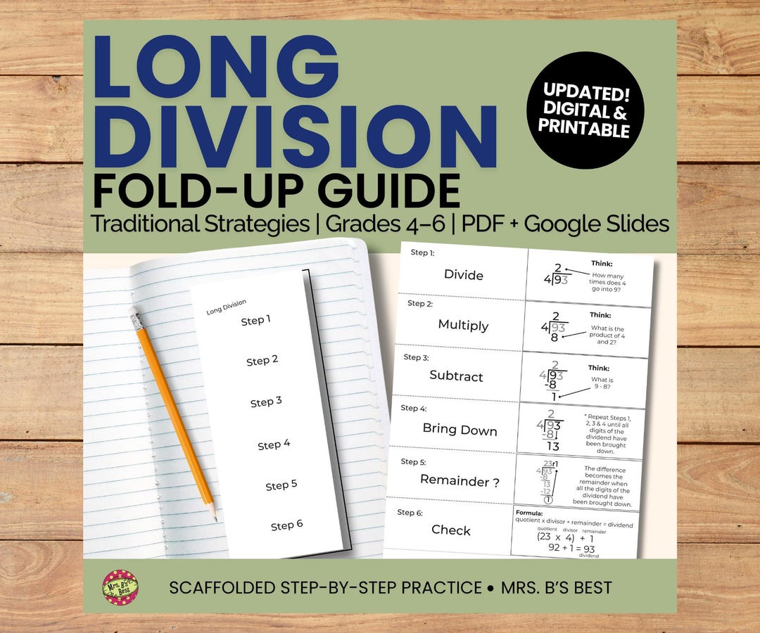 Long Division Fold-up | Digital Interactive Math Resource for Upper ...