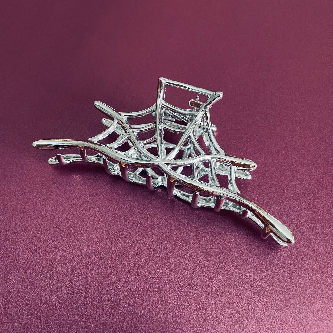 Metal Spiderweb Hair Goth Hair Clip Claw | Halloween Hair Accessories ...