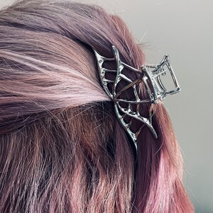 Metal Spiderweb Hair Goth Hair Clip Claw | Halloween Hair Accessories ...