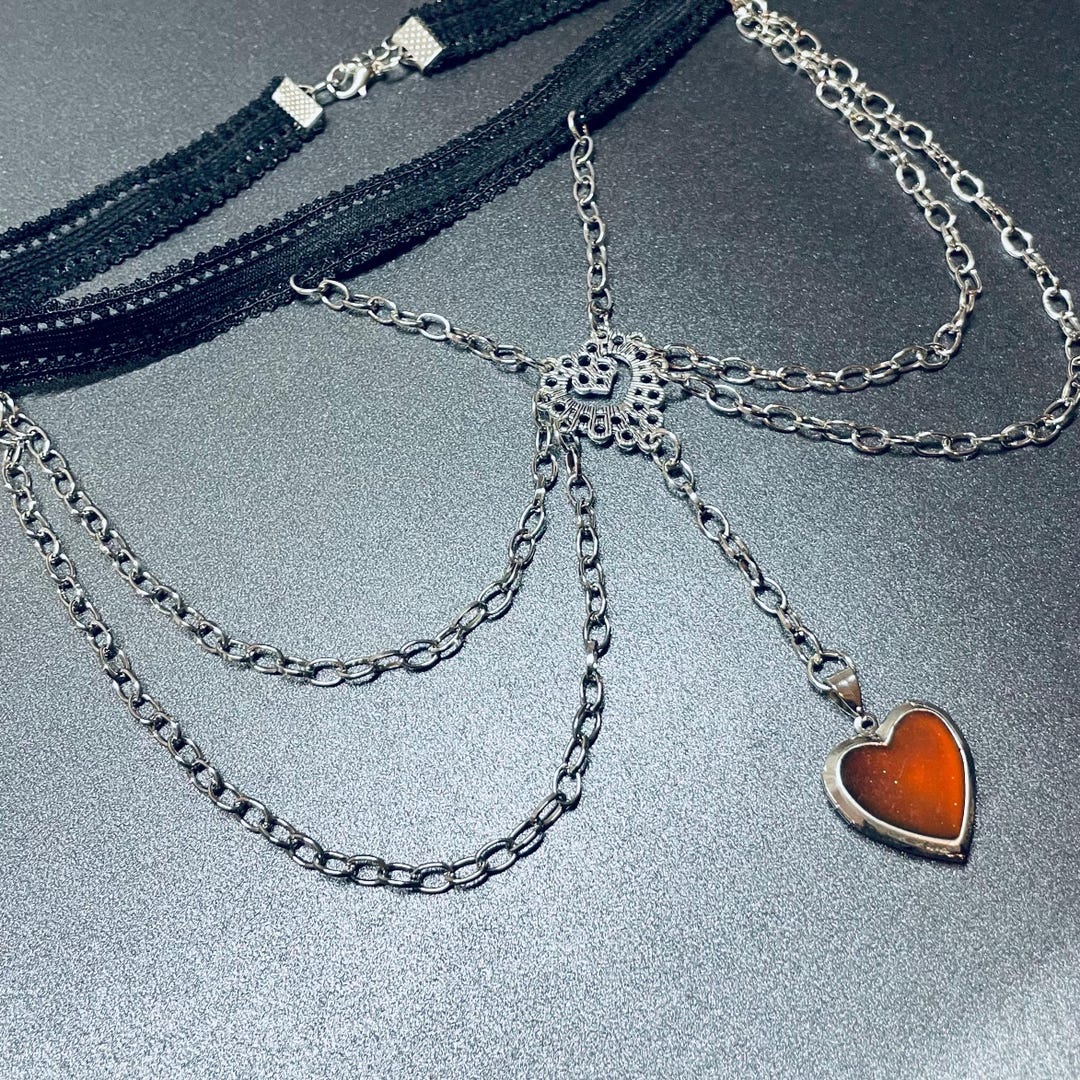 Mood Heart Locket Garter Chain - Goth Leg Thigh Jewelry - Etsy
