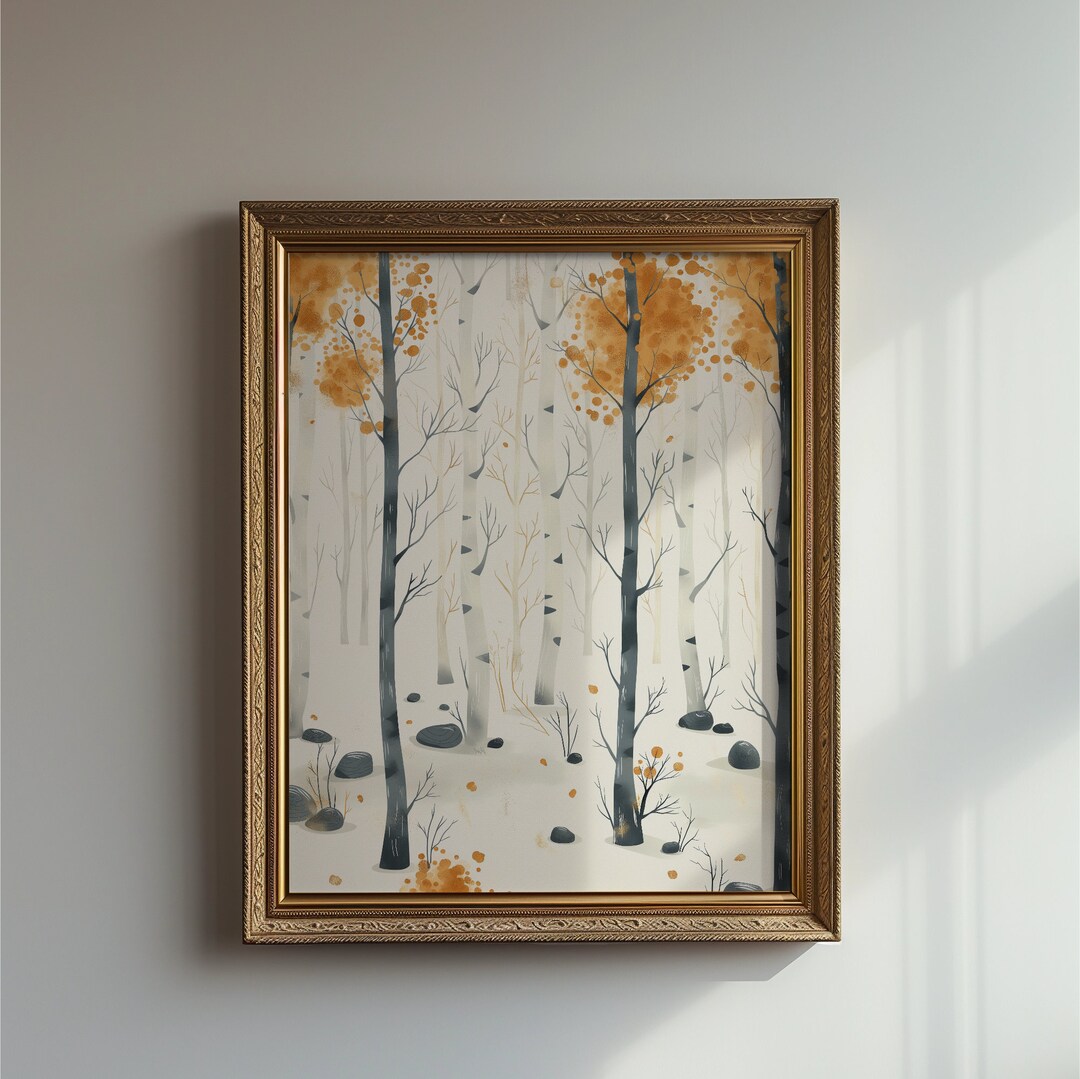 Aspen Forest | Printable Abstract Treescape Wall Art | Minimalist ...