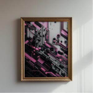 Circuits in Pink #2 | Printable Wall Art | Circuit Diagram | High Tech ...