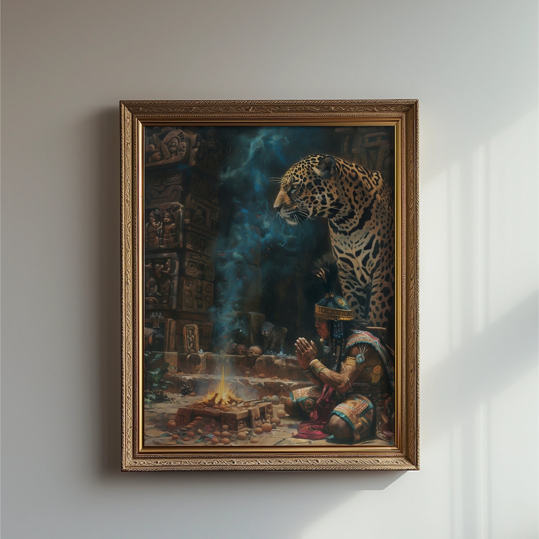 Jaguar Priest Aztec Gods Printable Wall Art Ancient Mexican Mythology ...