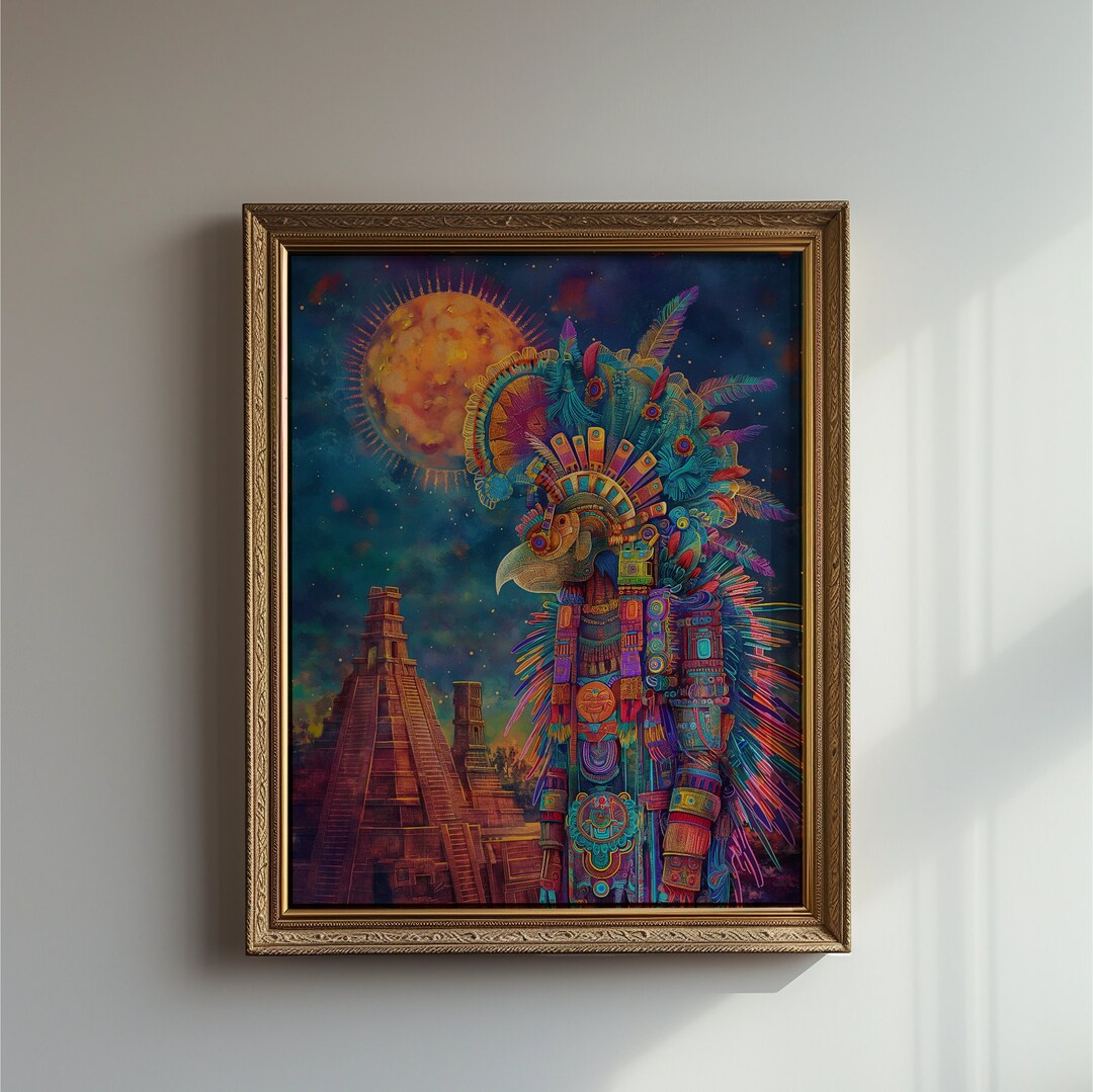 Quetzalcoatl at the Solstice | Aztec Gods Printable Wall Art | Ancient ...