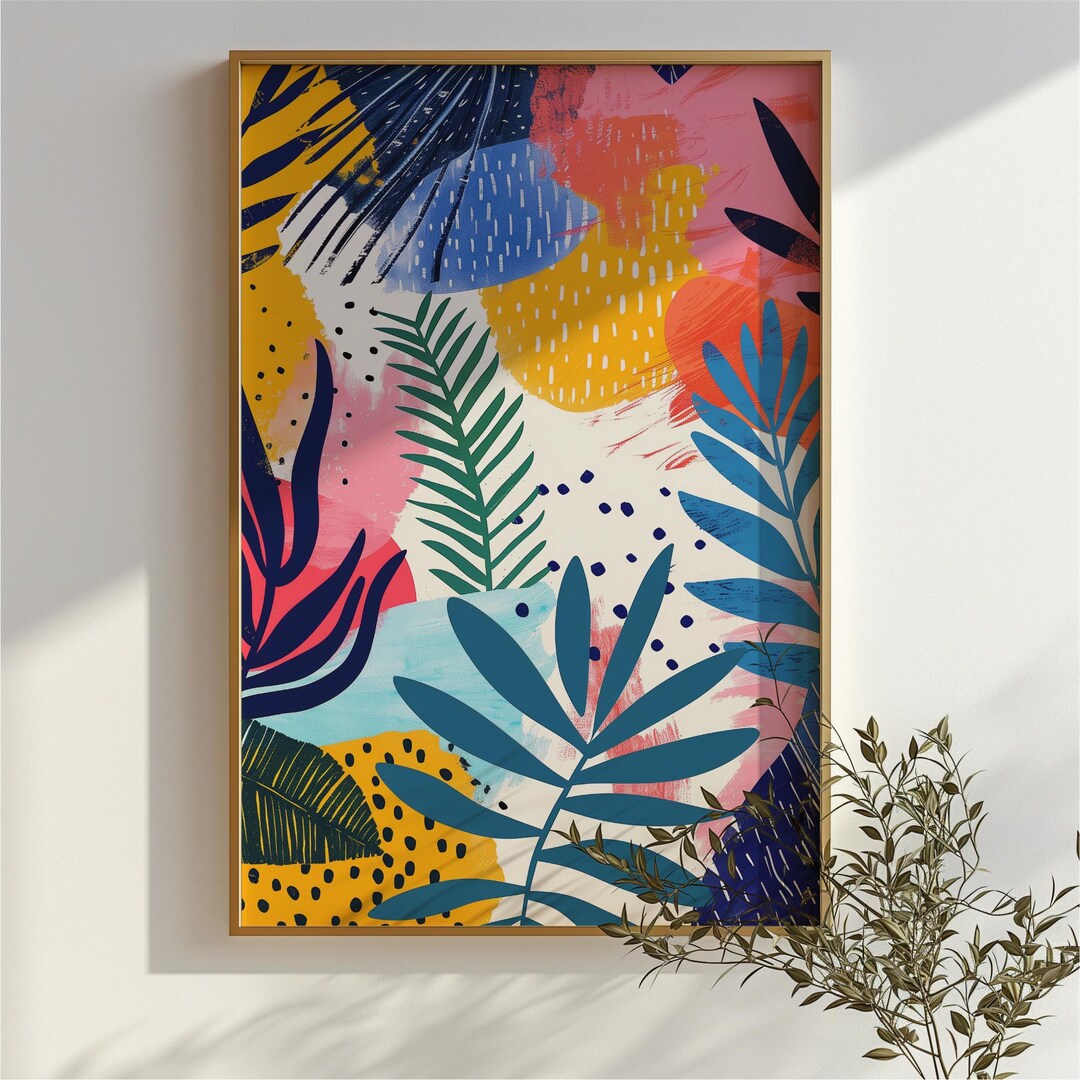 Tropical Leaf Art Print: Modern Boho Botanical Poster (digital Download ...