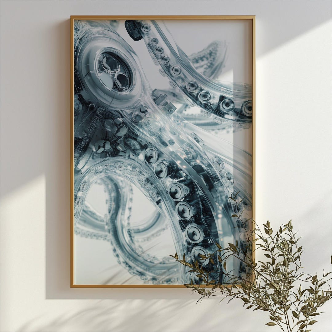 Octobot #3 Art Print: Cyber Octopus, Futuristic Animal (digital ...