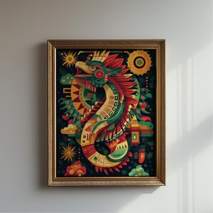 Quetzalcoatl Serpent Art Print: Aztec God Mythology (digital Download ...