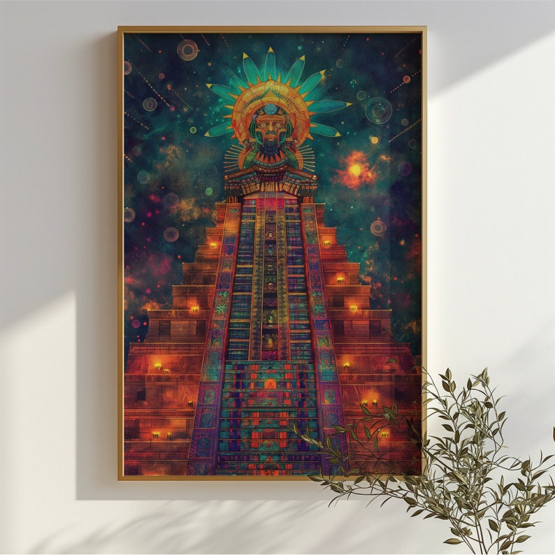 Huitzilopochtli Aztec God Art: Psychedelic Solstice Decor (digital ...