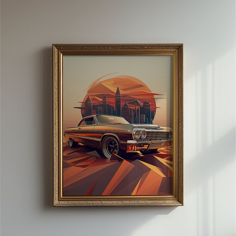 Cruisin in My '64 Futuristic Muscle Car Poster Classic Automotive Art ...