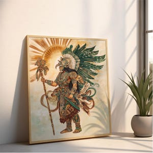 Quetzalcoatl With the Rising Sun | Aztec Gods Printable Wall Art ...
