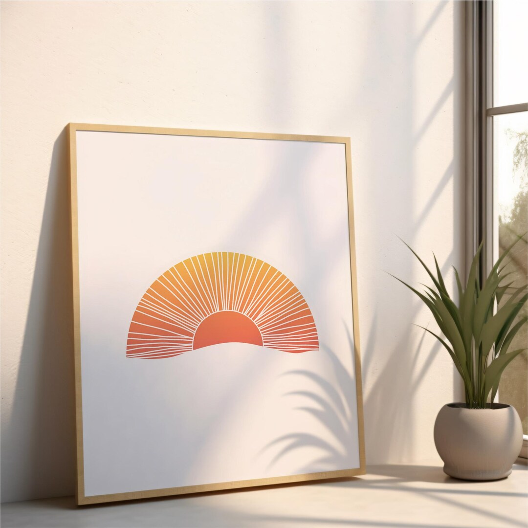 Boho Sunset | Printable Wall Art | Abstract Minimalist Landscape | Boho ...