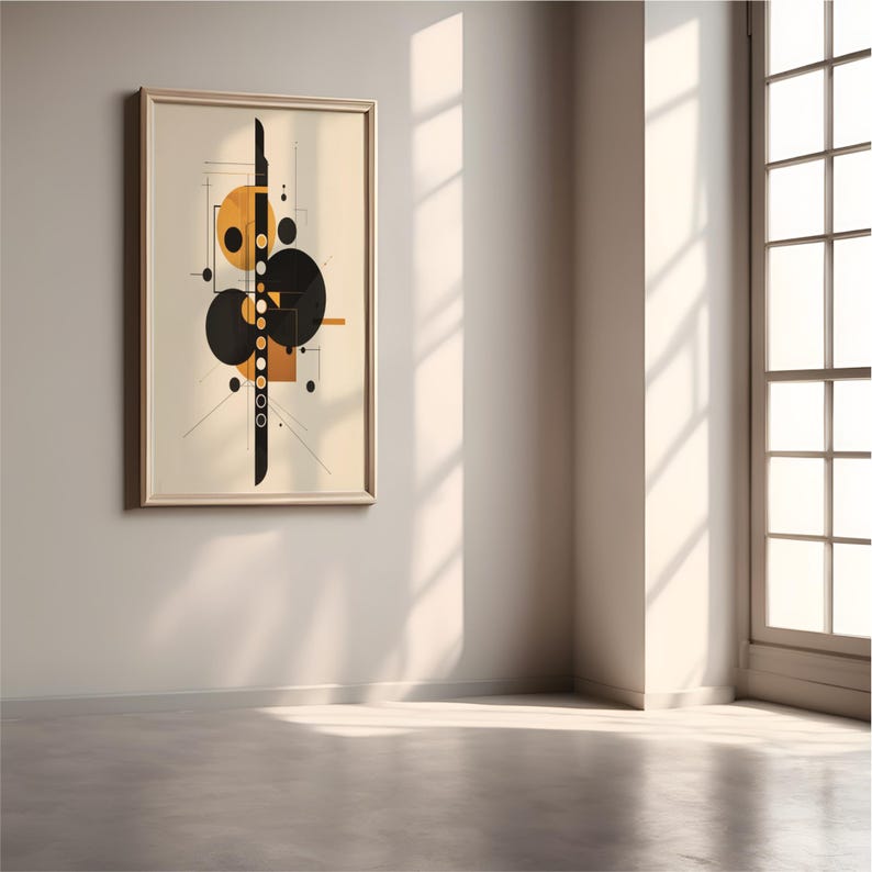 Abstract Flute Print: Mid-century Modern Geometric Art (digital ...