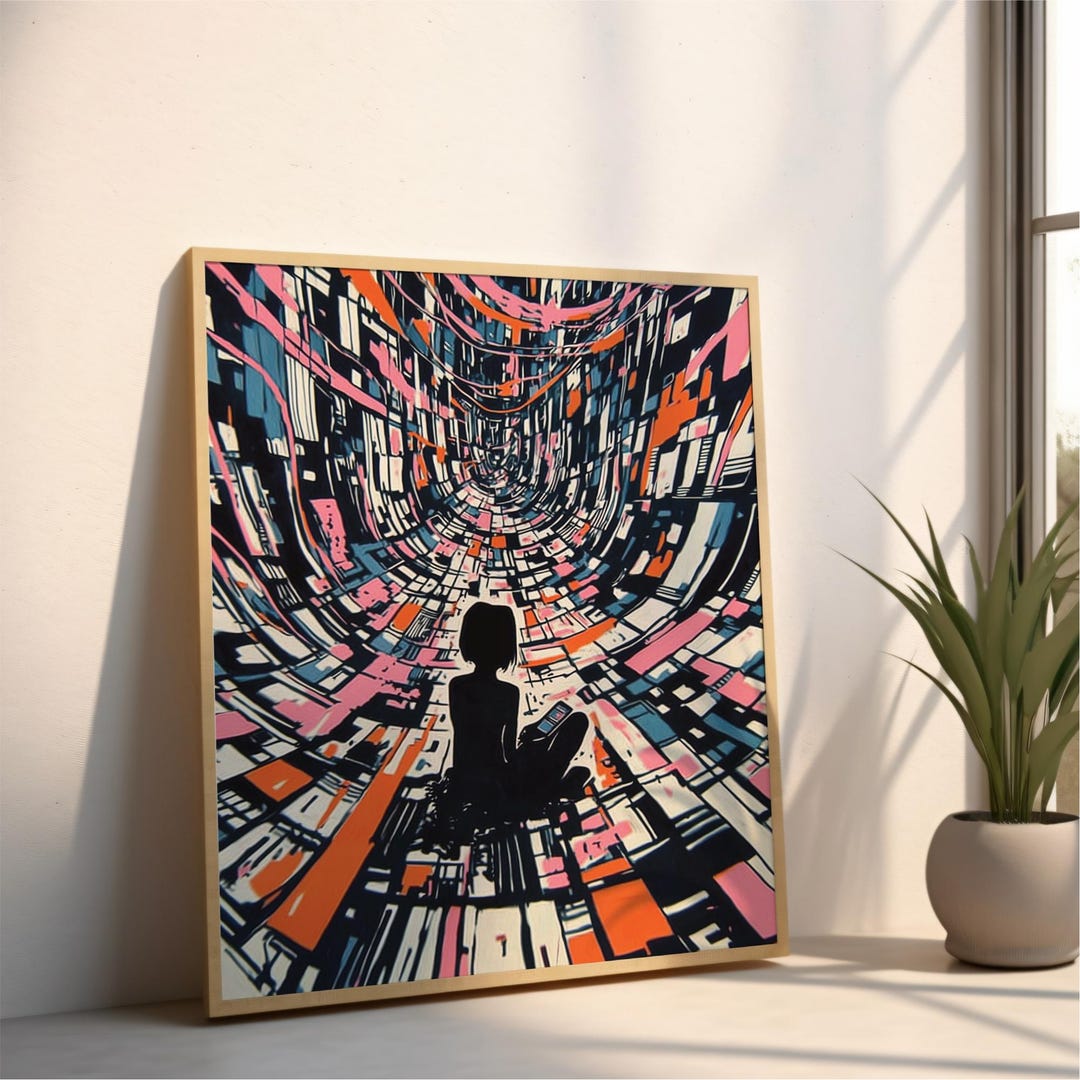 Media Overload | Printable Wall Art | Futuristic Digital Chaos ...