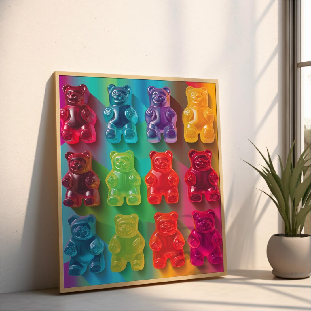 Rainbow Gummy Bears Print: Colorful Candy Pop Art (digital Download) - Etsy