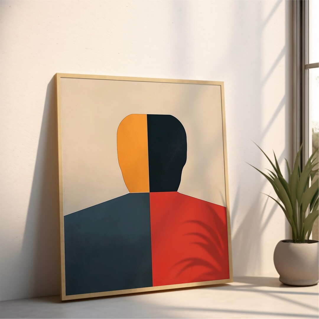 Modern Abstract Face Art: Bold Color Block Print (digital Download) - Etsy