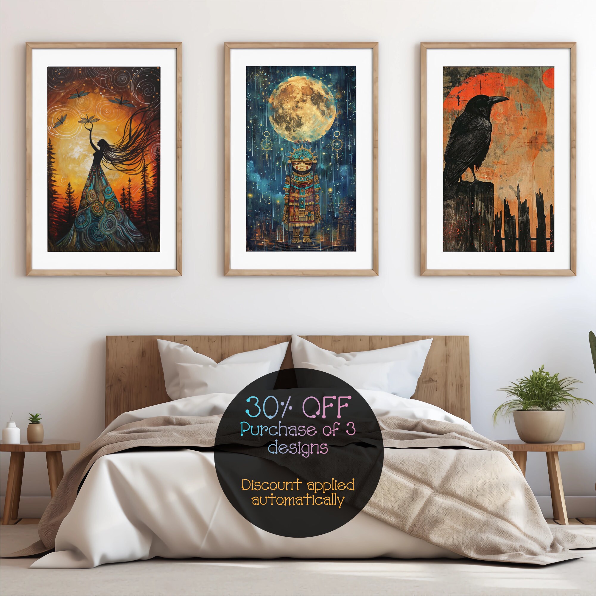 Raven on Fence Printable Wall Art Bold Animal Decor Post Modern Poster ...