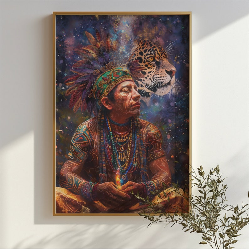 Astral Jaguar Aztec Gods Printable Wall Art Ancient Mexican Mythology ...