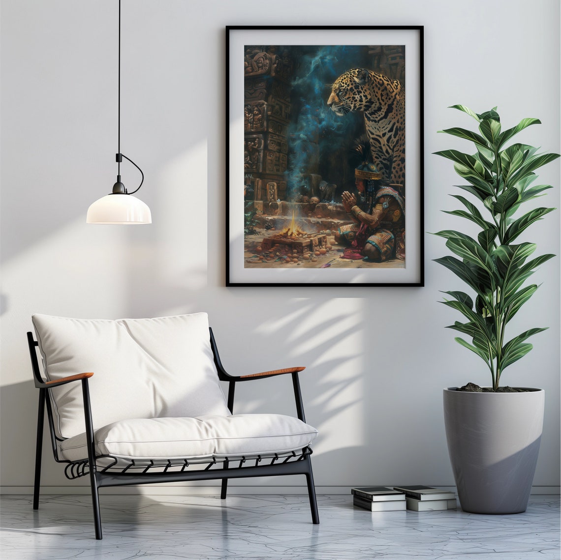 Jaguar Priest Aztec Gods Printable Wall Art Ancient Mexican Mythology ...