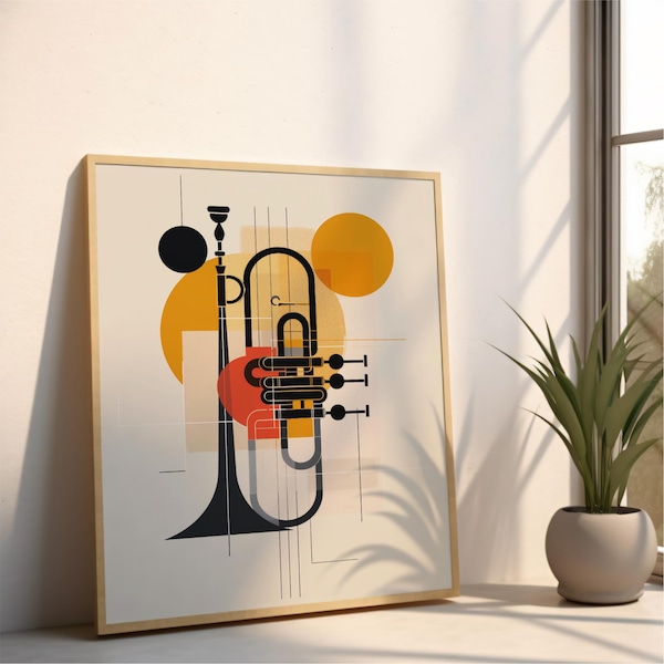 Trumpet Art Minimalist - Etsy