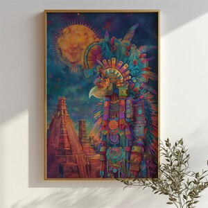 Quetzalcoatl at the Solstice | Aztec Gods Printable Wall Art | Ancient ...