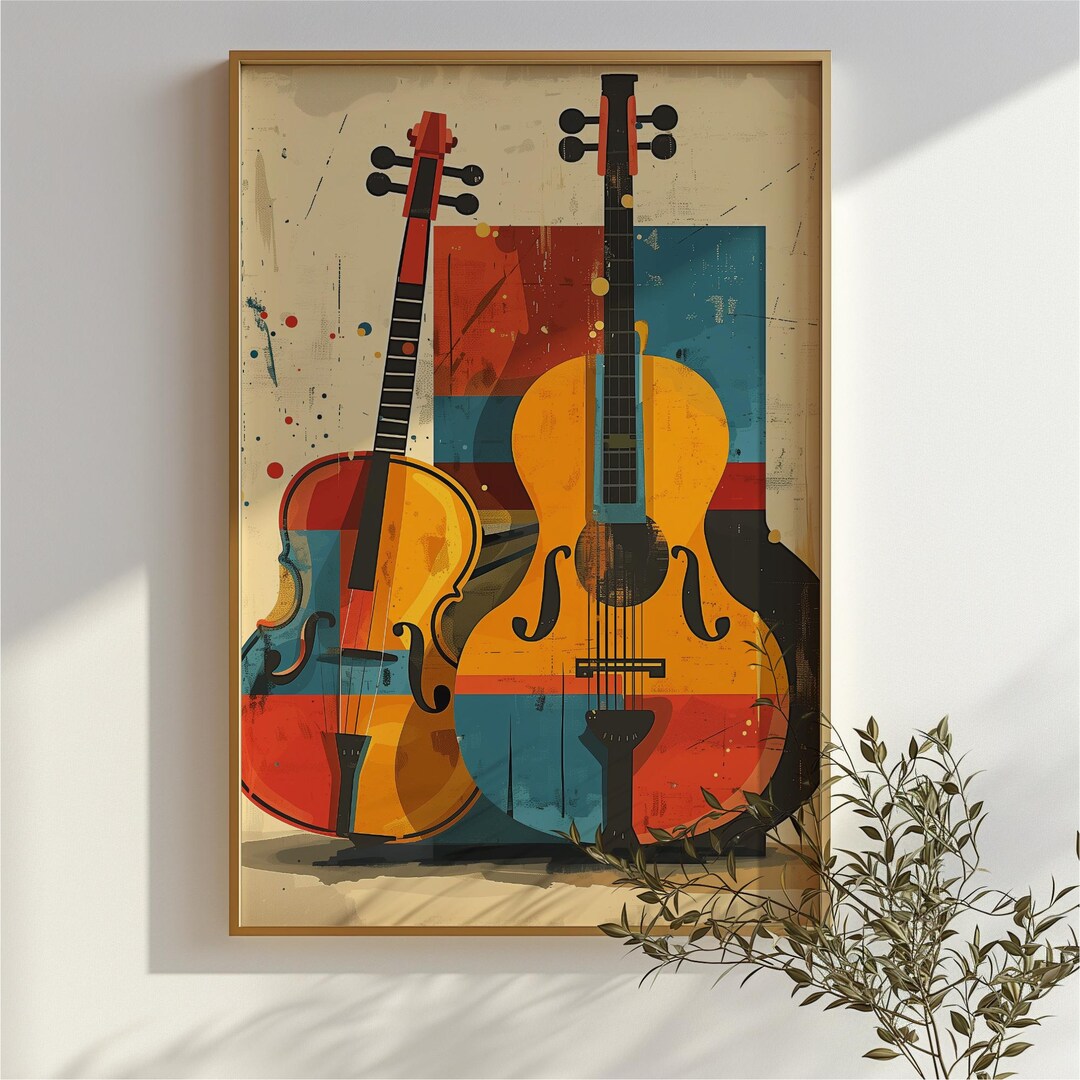 Strung Together | Printable Wall Art | Colorful Cello & Violin ...