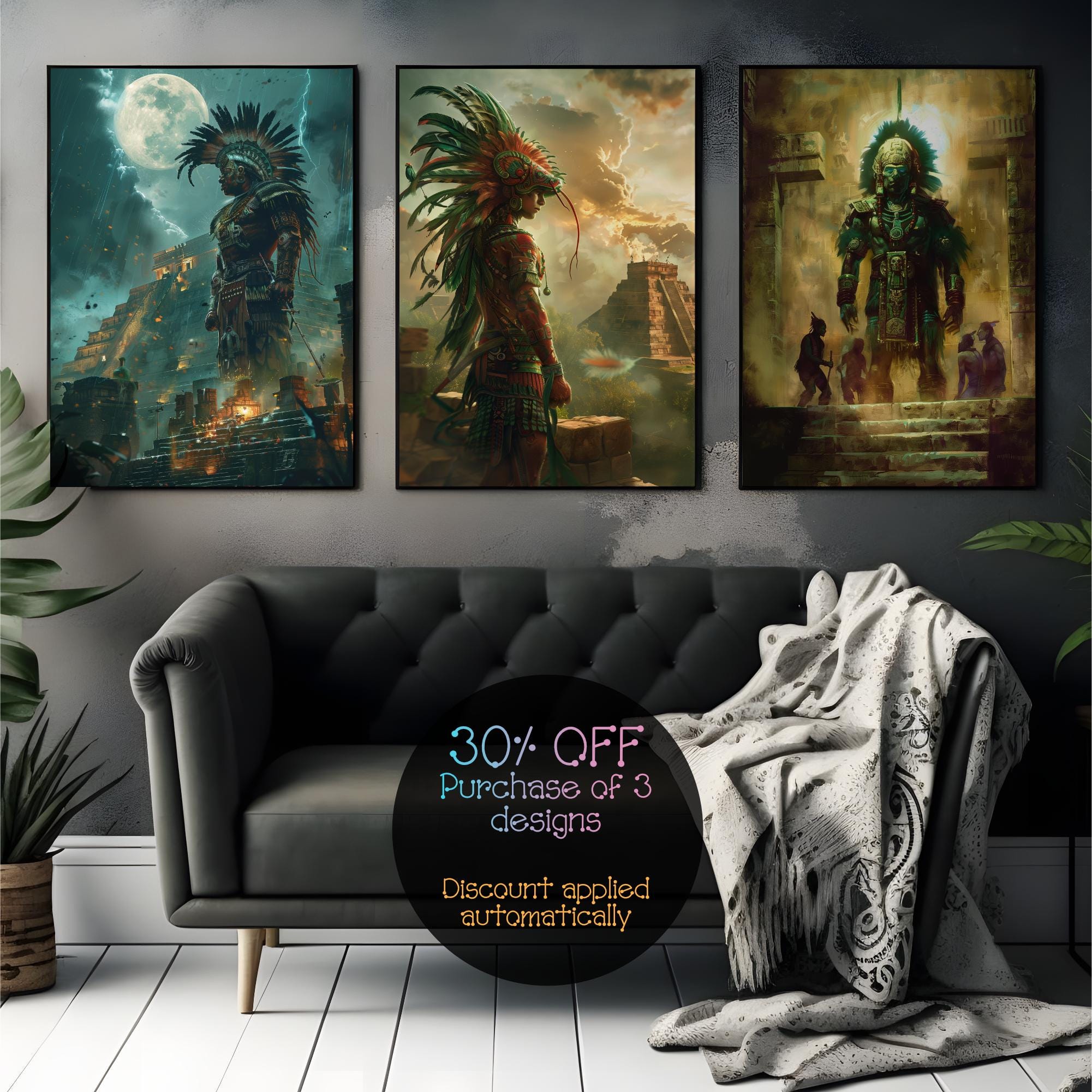 Return of Quetzalcoatl Aztec Gods Printable Wall Art Ancient Mexican ...