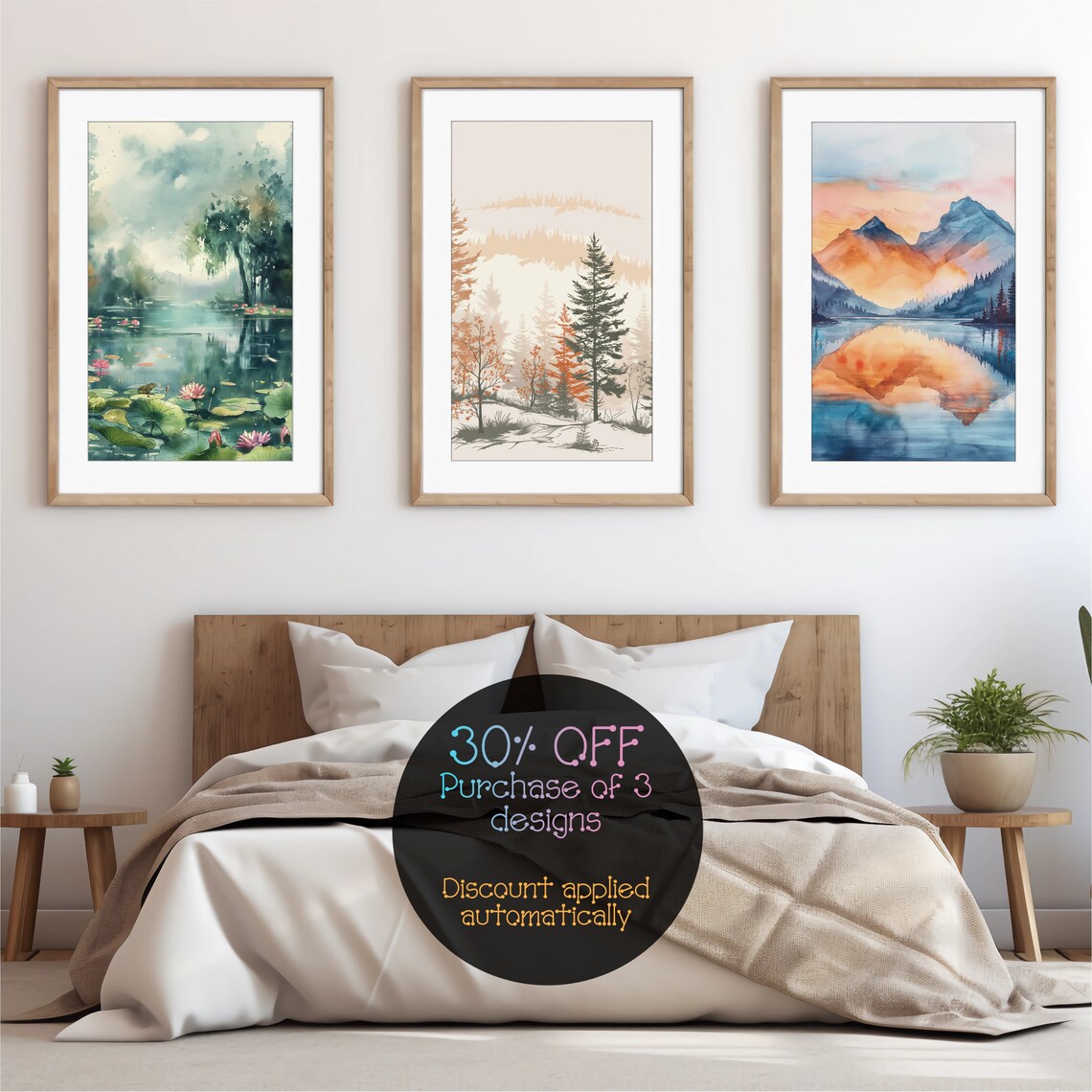 Pine Treescape Printable Abstract Landscape Wall Art Minimalist Nature ...