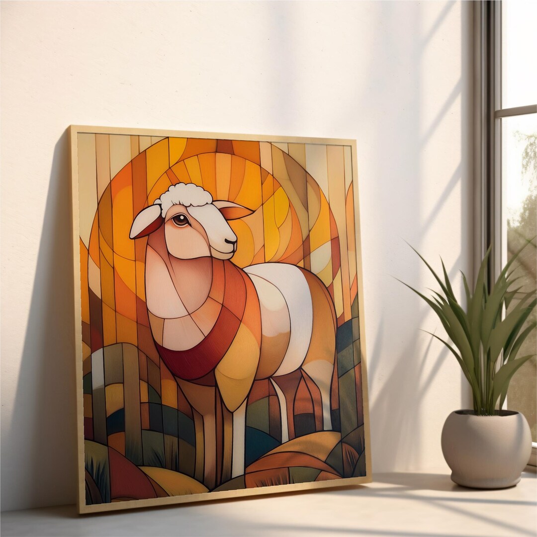 Art Deco Sheep | Printable Wall Art | Vintage Animal Print | Cottage ...