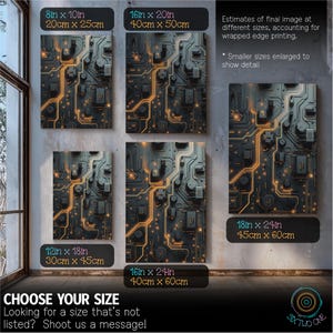 Circuits in Black & Orange | Canvas Wall Art | Circuit Diagram | High ...