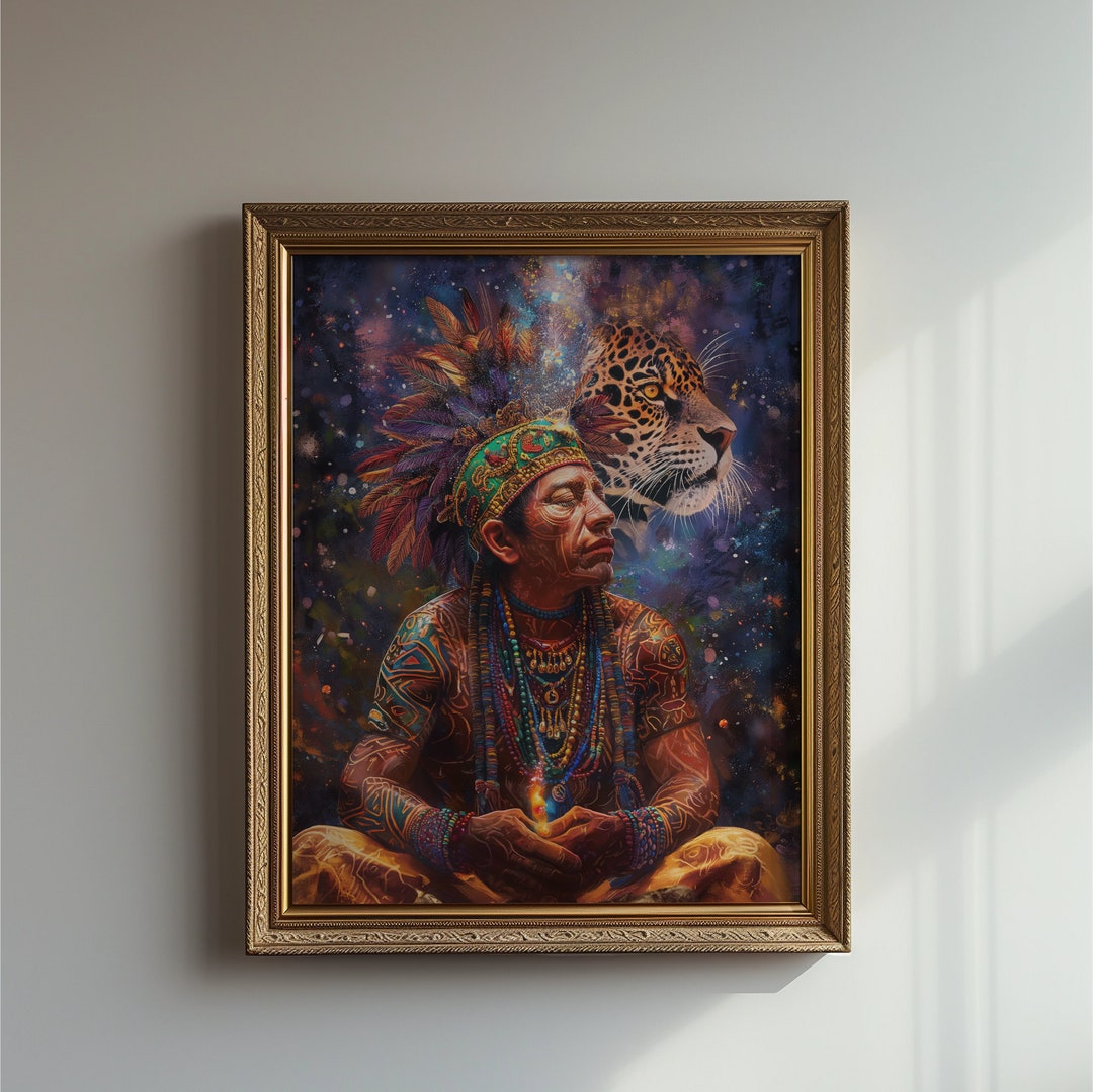 Astral Jaguar Aztec Gods Printable Wall Art Ancient Mexican Mythology ...
