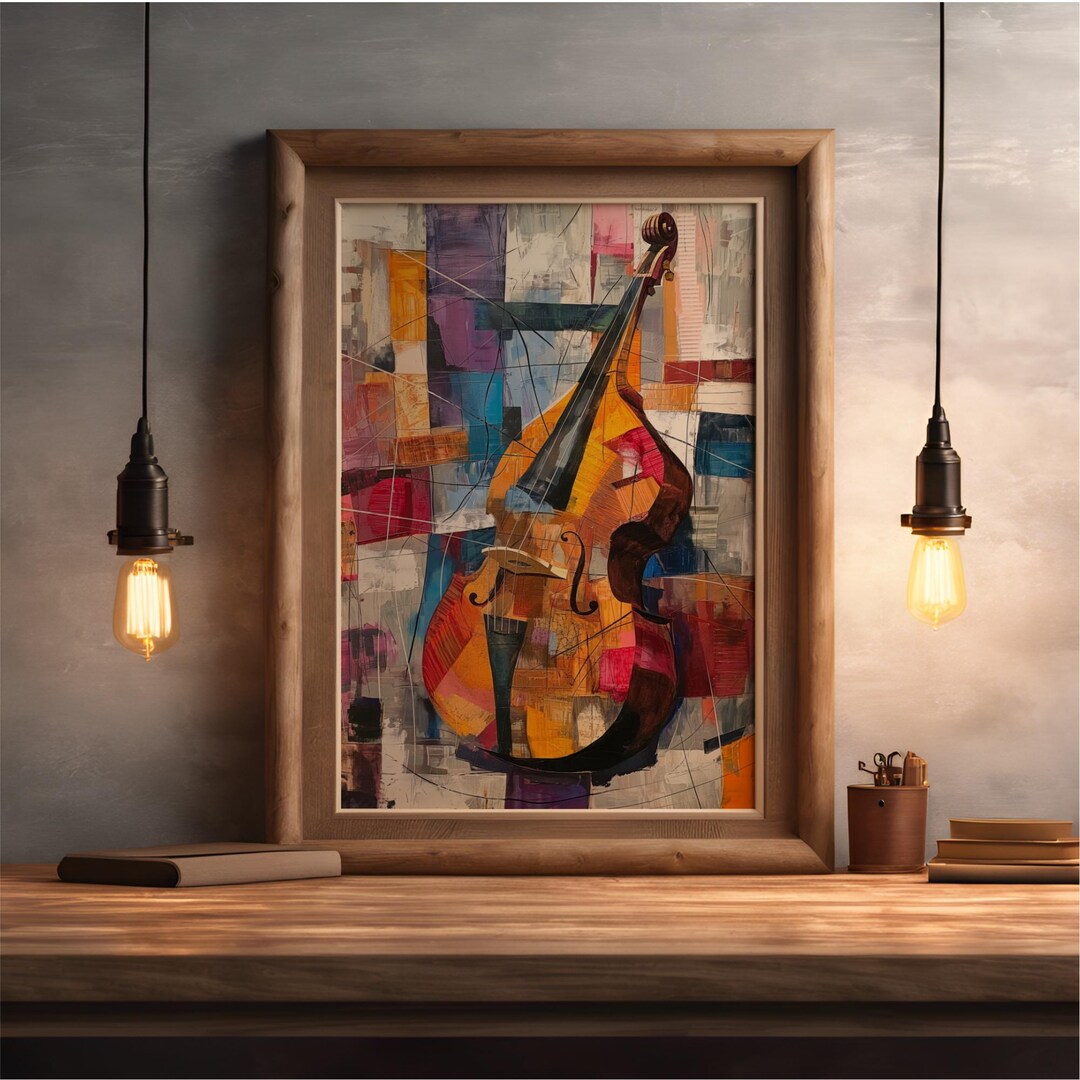 Colorful Violin Art Print: Abstract Expressionist Music Decor (digital ...