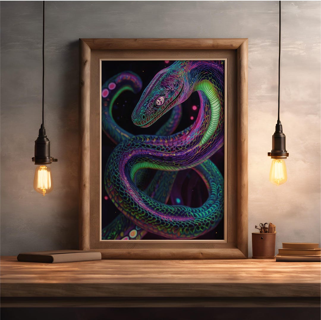 Cosmic Serpent | Printable Wall Art | Psychedelic Snake Artwork ...