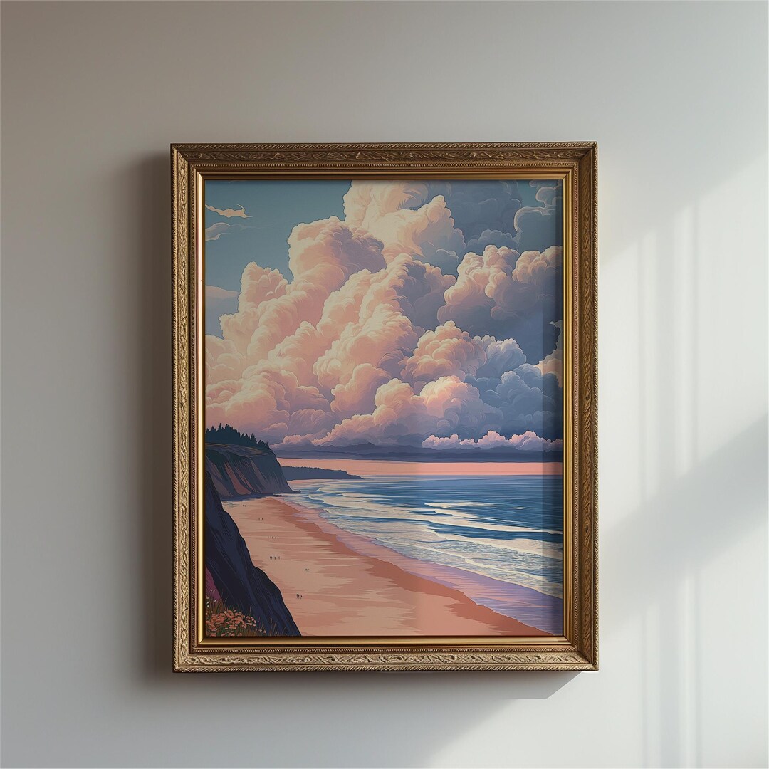 Summer Day | Printable Wall Art | Tranquil Beach Scene | Coastal Sunset ...