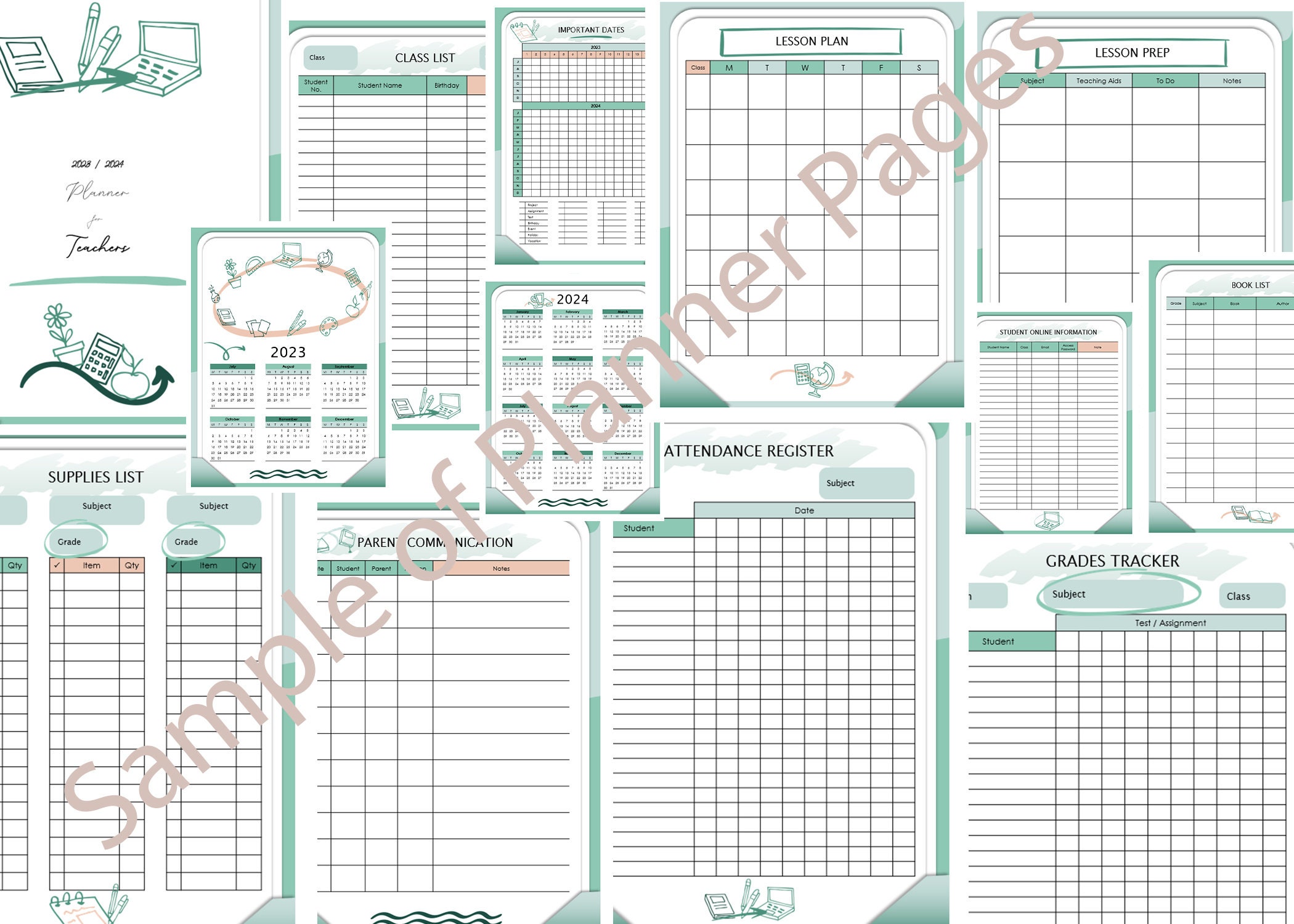 Printable, Simple, Essential Teacher Planner for 2023-2024 School Year ...