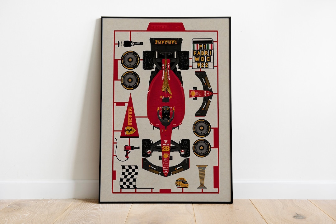 Ferrari Formula 1 Car Poster Minimal Design Ferrari Poster - Etsy