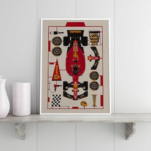 Ferrari Formula 1 Car Poster Minimal Design Ferrari Poster - Etsy
