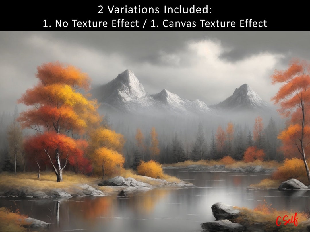 Beautiful Landscape Digital Portrait (FALL MIST 1) / 2 PNG Digital ...
