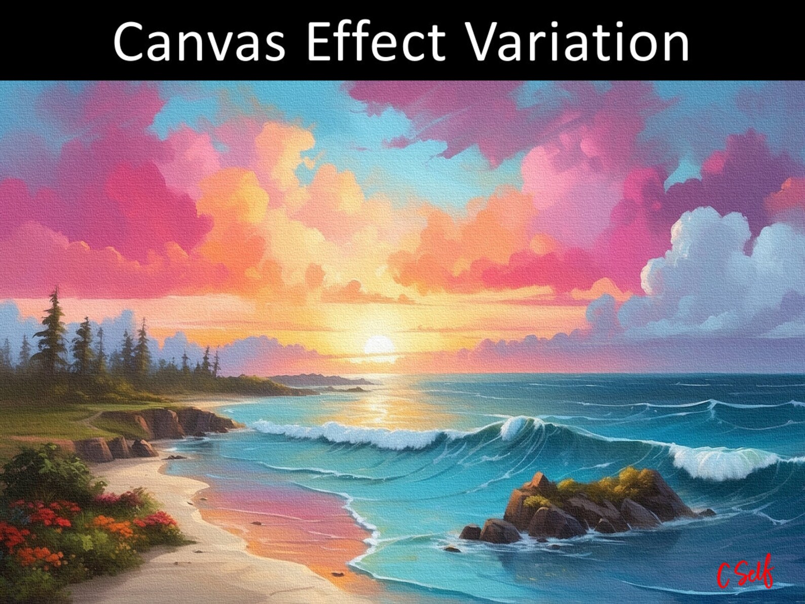 Beautiful Landscape Digital Portrait (BEACH SUNSET 1) / 2 PNG Digital ...