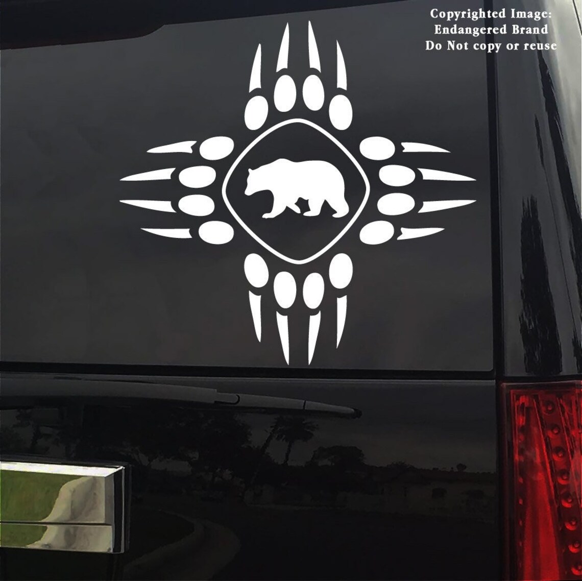 Bear Paw Zia Vinyl Decal - Etsy