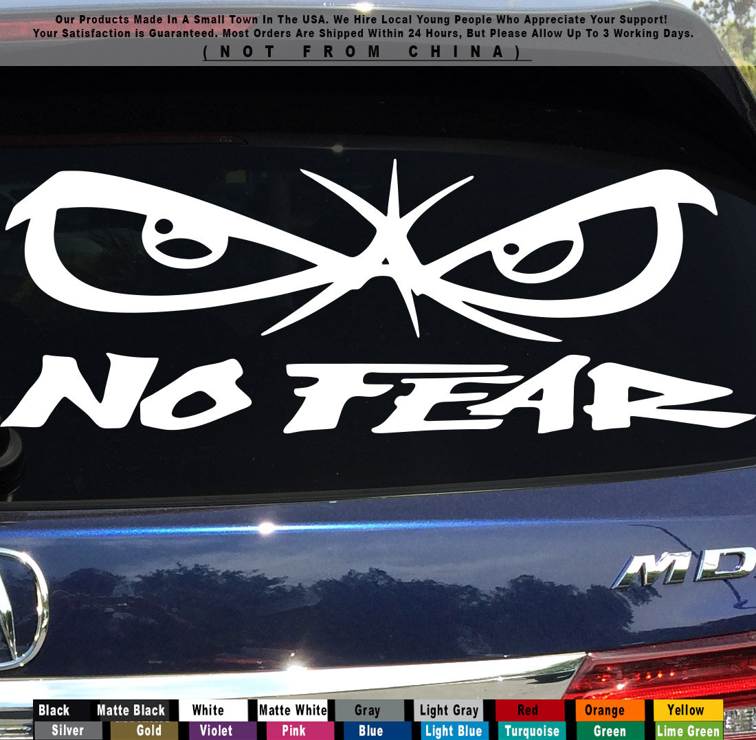 JDM Angry Eyes No Fear Text Stance Turbo Illest Car Fits Jeep Truck ...