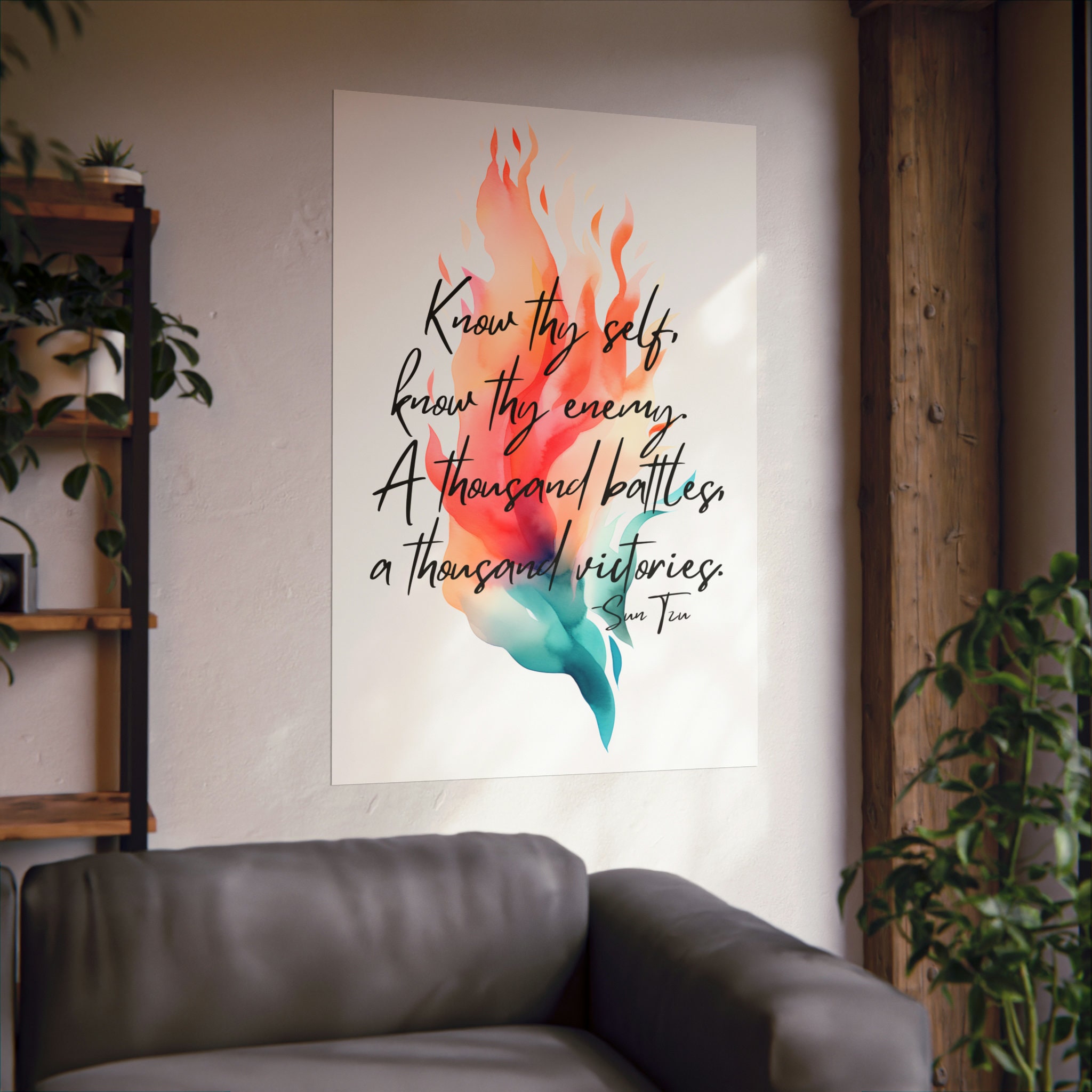 Sun Tzu Quote Poster, Know Thy Self, Know Thy Enemy Quote, Art of War ...
